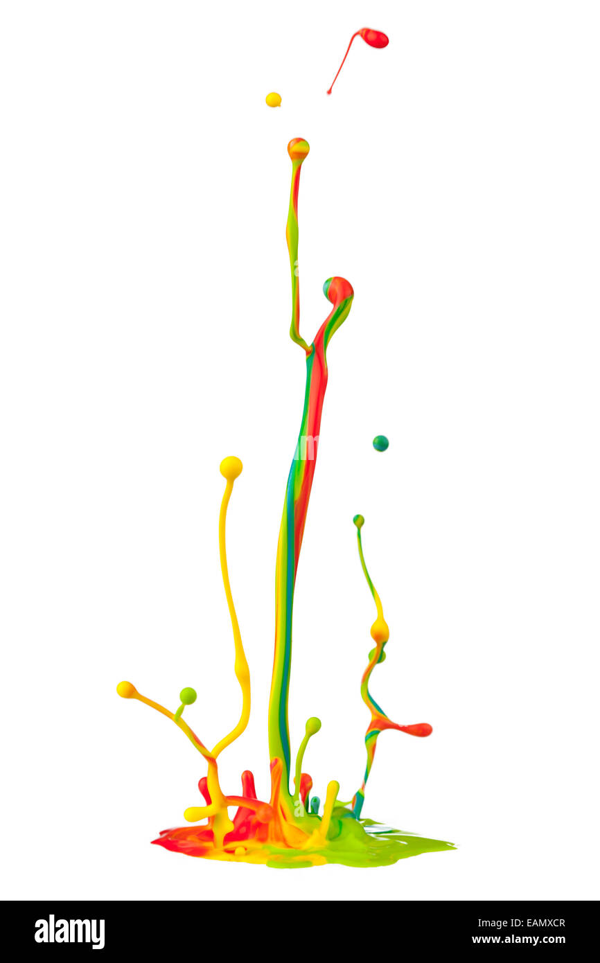 Colored splashes isolated on white background Stock Photo - Alamy