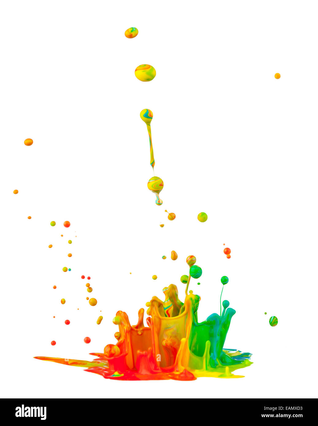 Colored splashes isolated on white background Stock Photo - Alamy