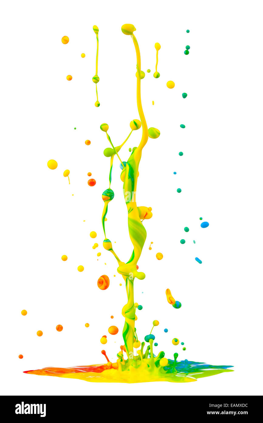 Colored splashes isolated on white background Stock Photo - Alamy