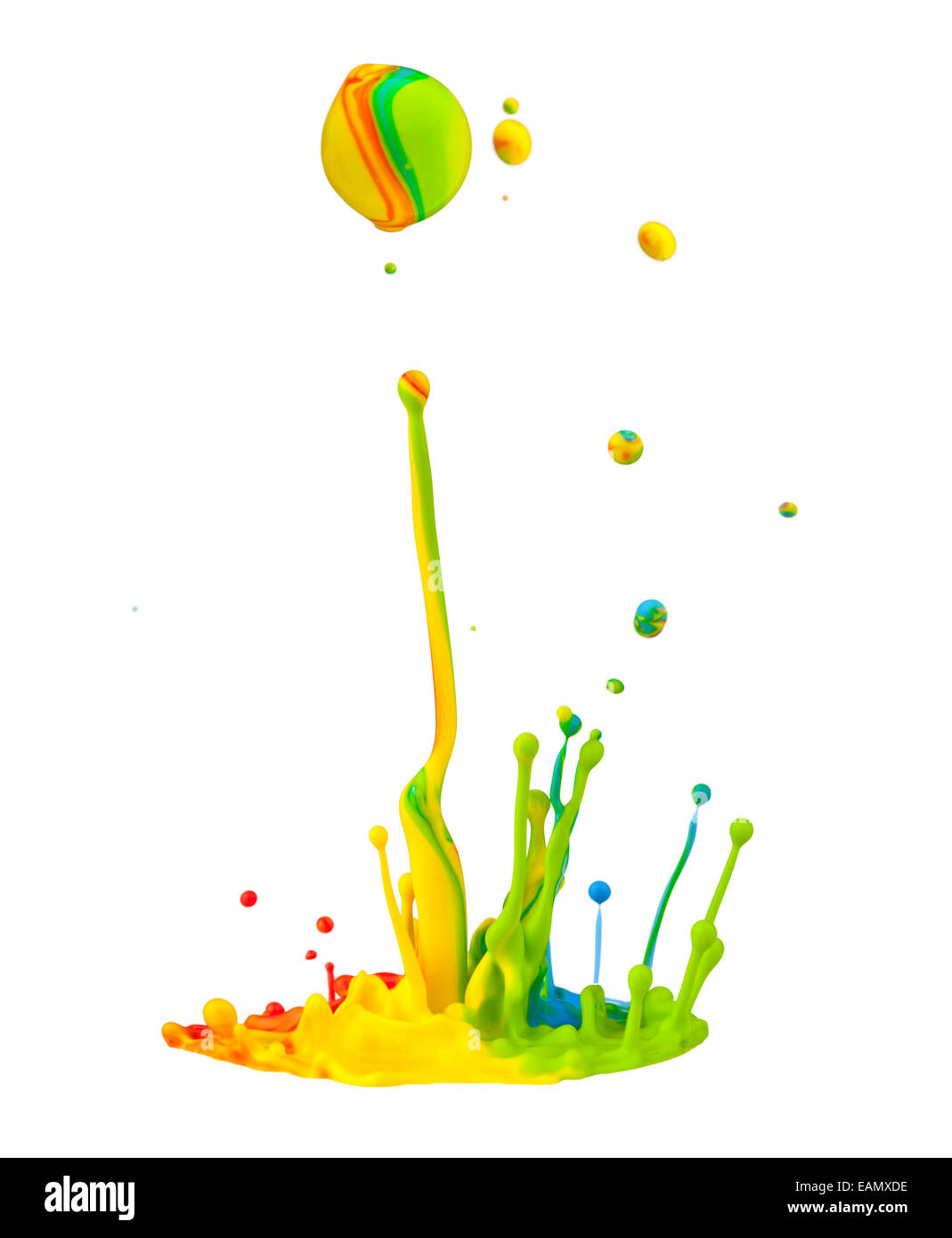 Colored splashes isolated on white background Stock Photo - Alamy