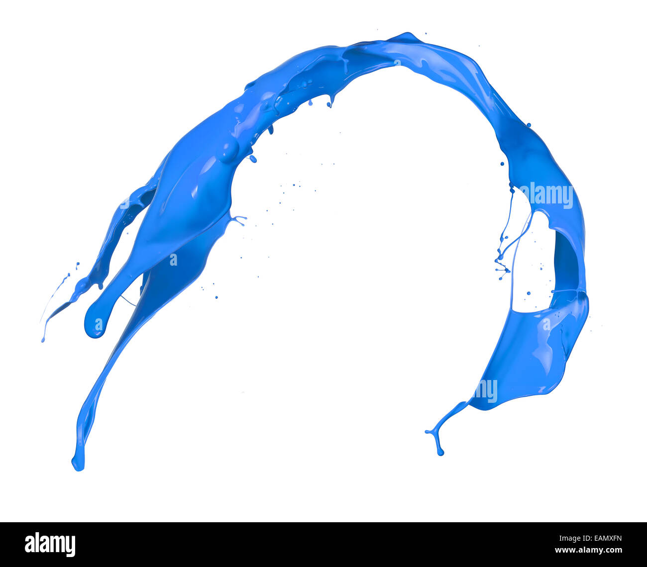 Blue paints splashes isolated on white background Stock Photo - Alamy
