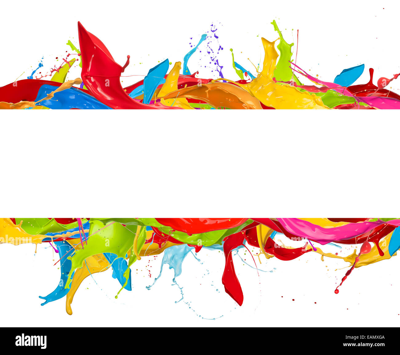 Paint splashes frame isolated on white background Stock Photo - Alamy