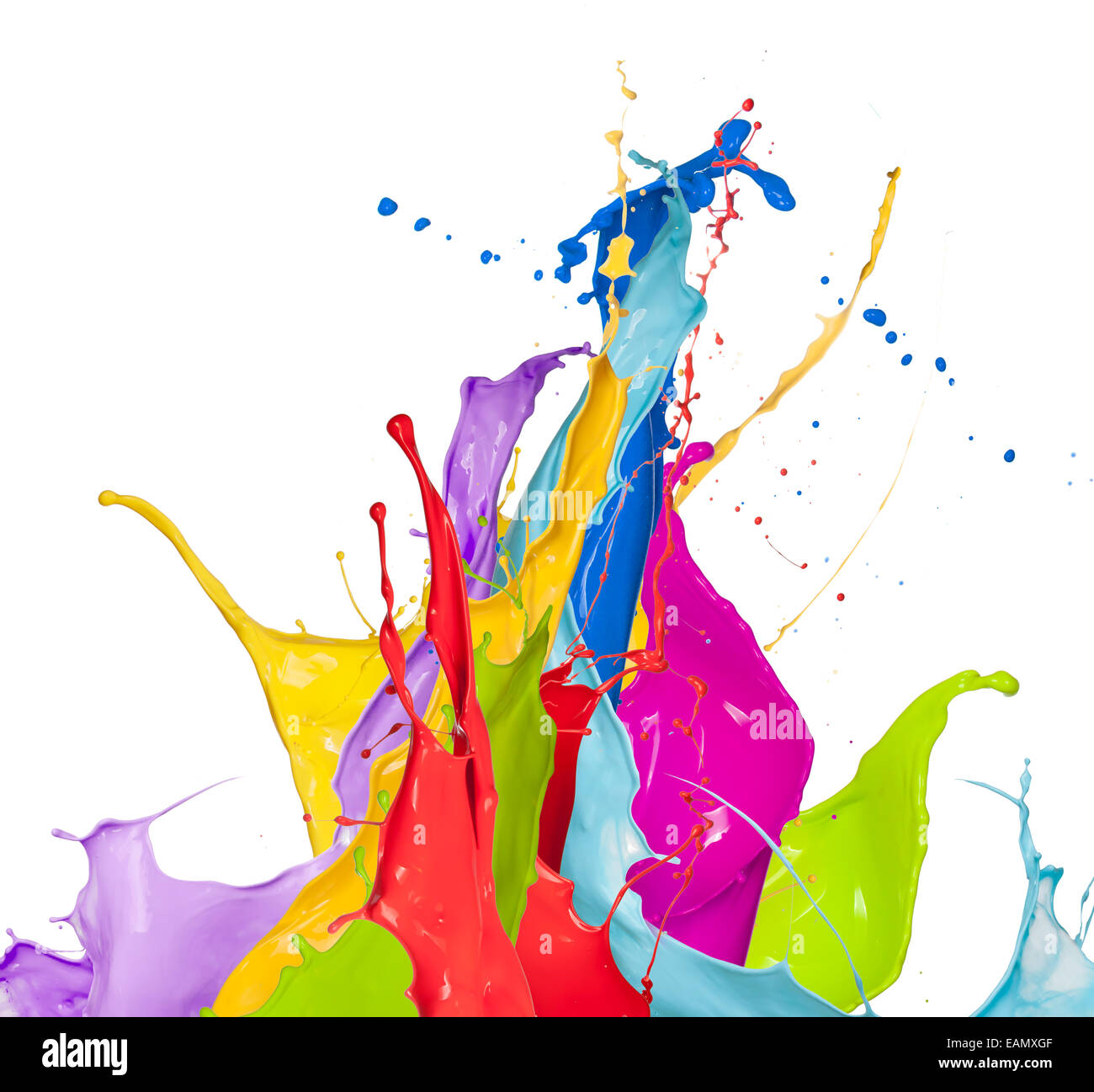 Colored splashes isolated on white background Stock Photo - Alamy