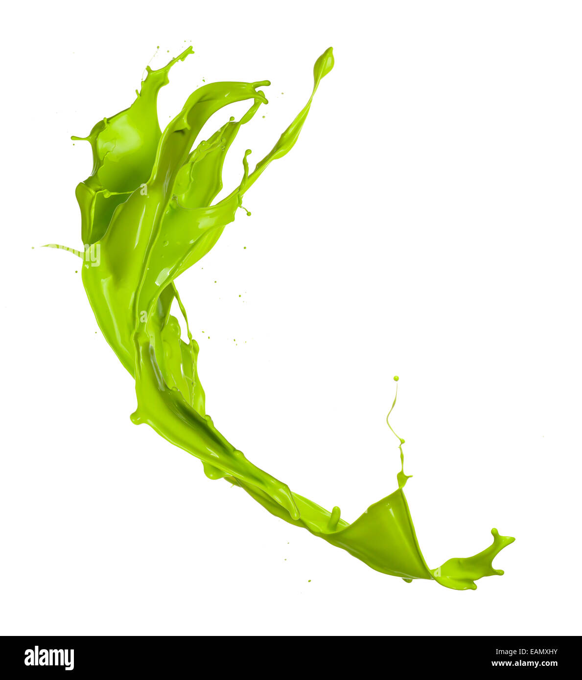 Green paint splash, isolated on white background Stock Photo - Alamy
