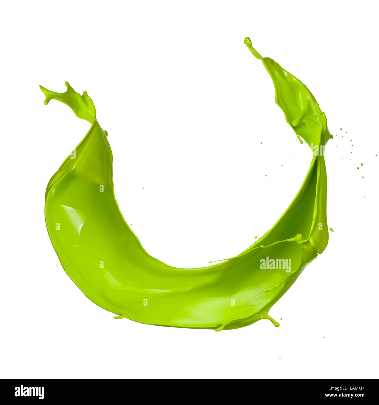 Green paint splash, isolated on white background Stock Photo - Alamy
