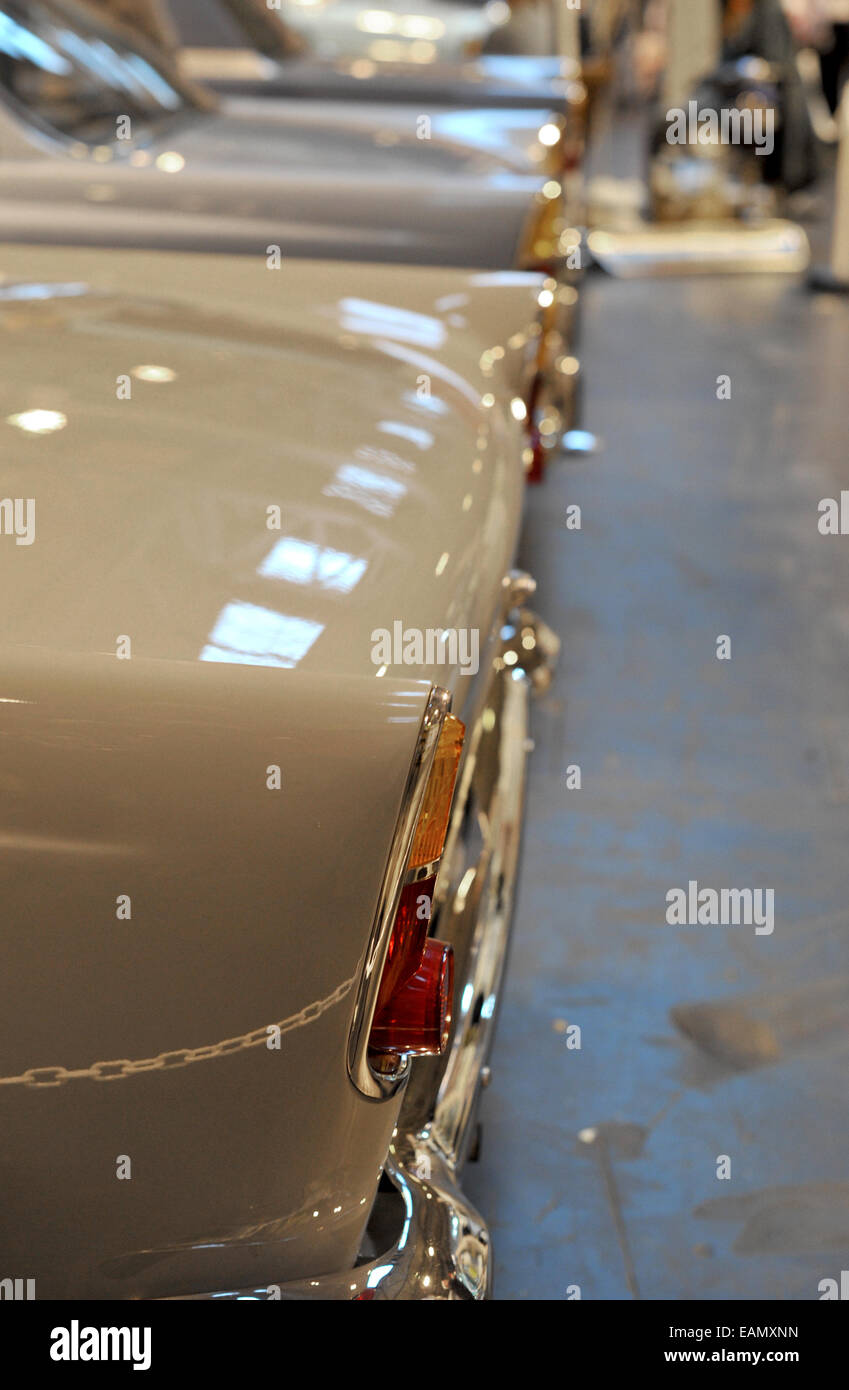 Ford boot fins classic car at the 2014 NEC classic car show Stock Photo ...