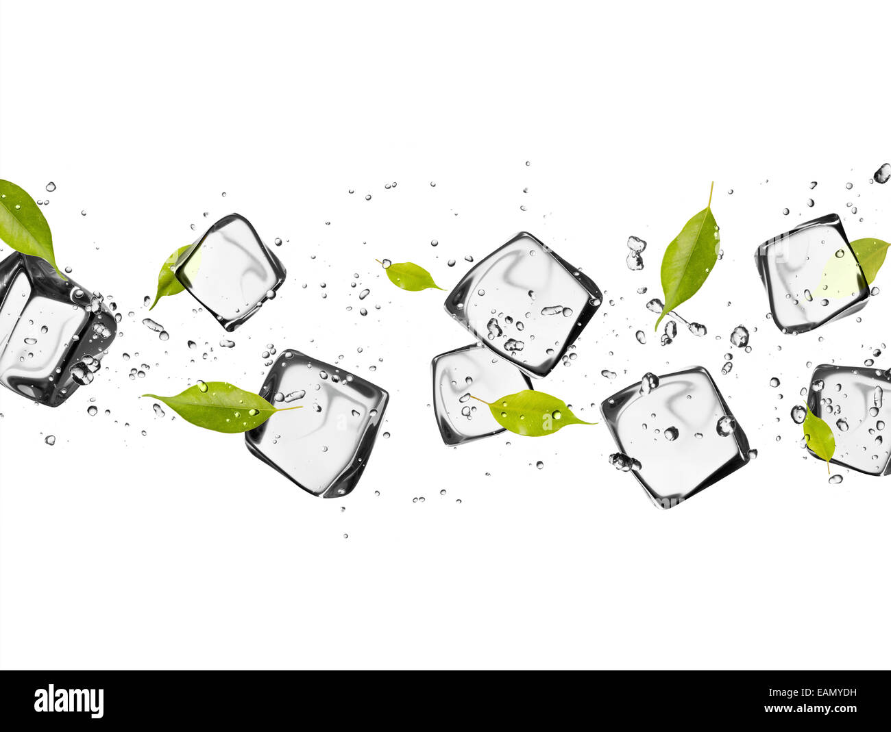 Ice cubes with water splash isolated on white background Stock Photo ...