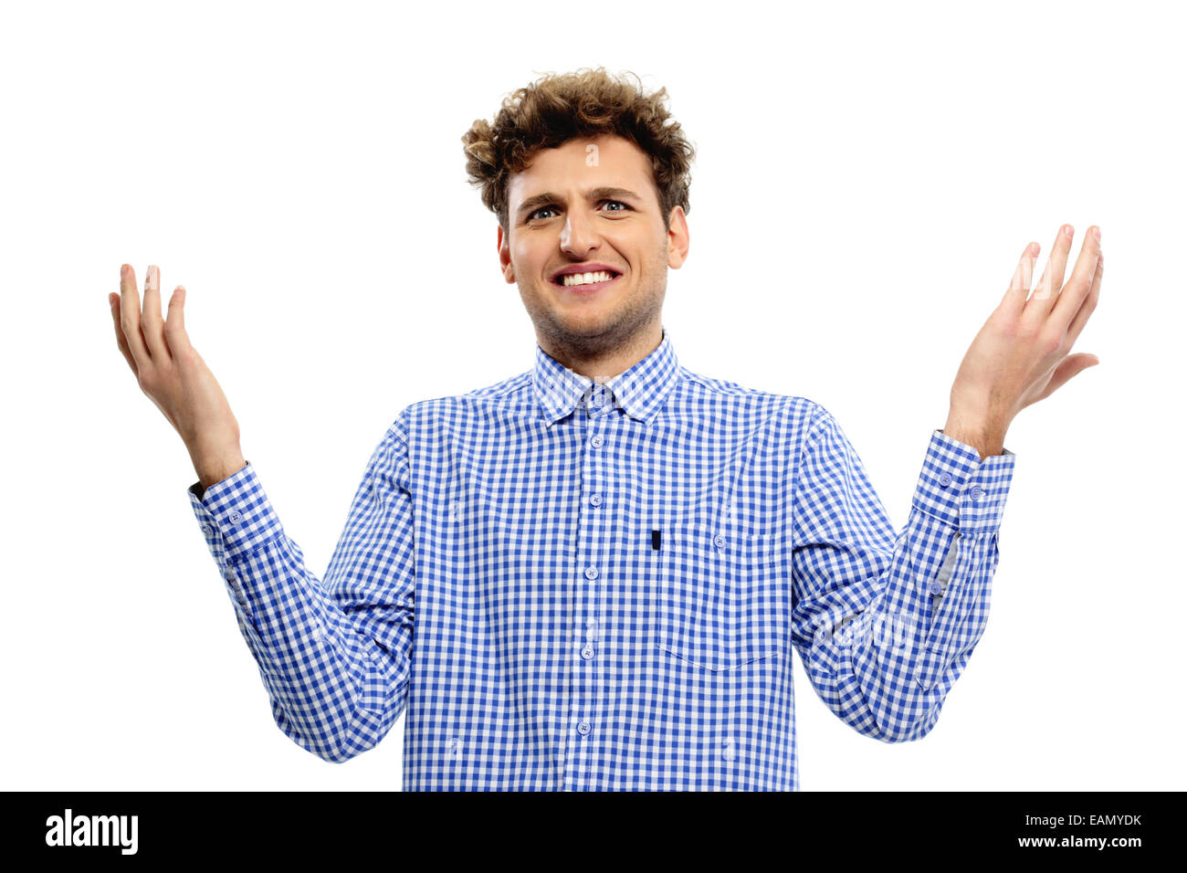 Shrugging pose hi-res stock photography and images - Alamy