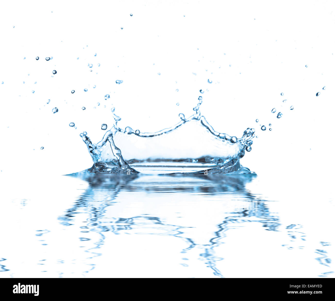 Water splash with reflection, isolated on white background Stock Photo ...