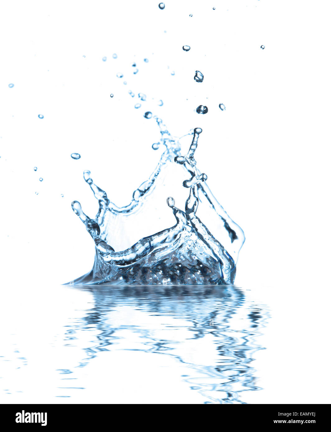 Water splash with reflection, isolated on white background Stock Photo ...