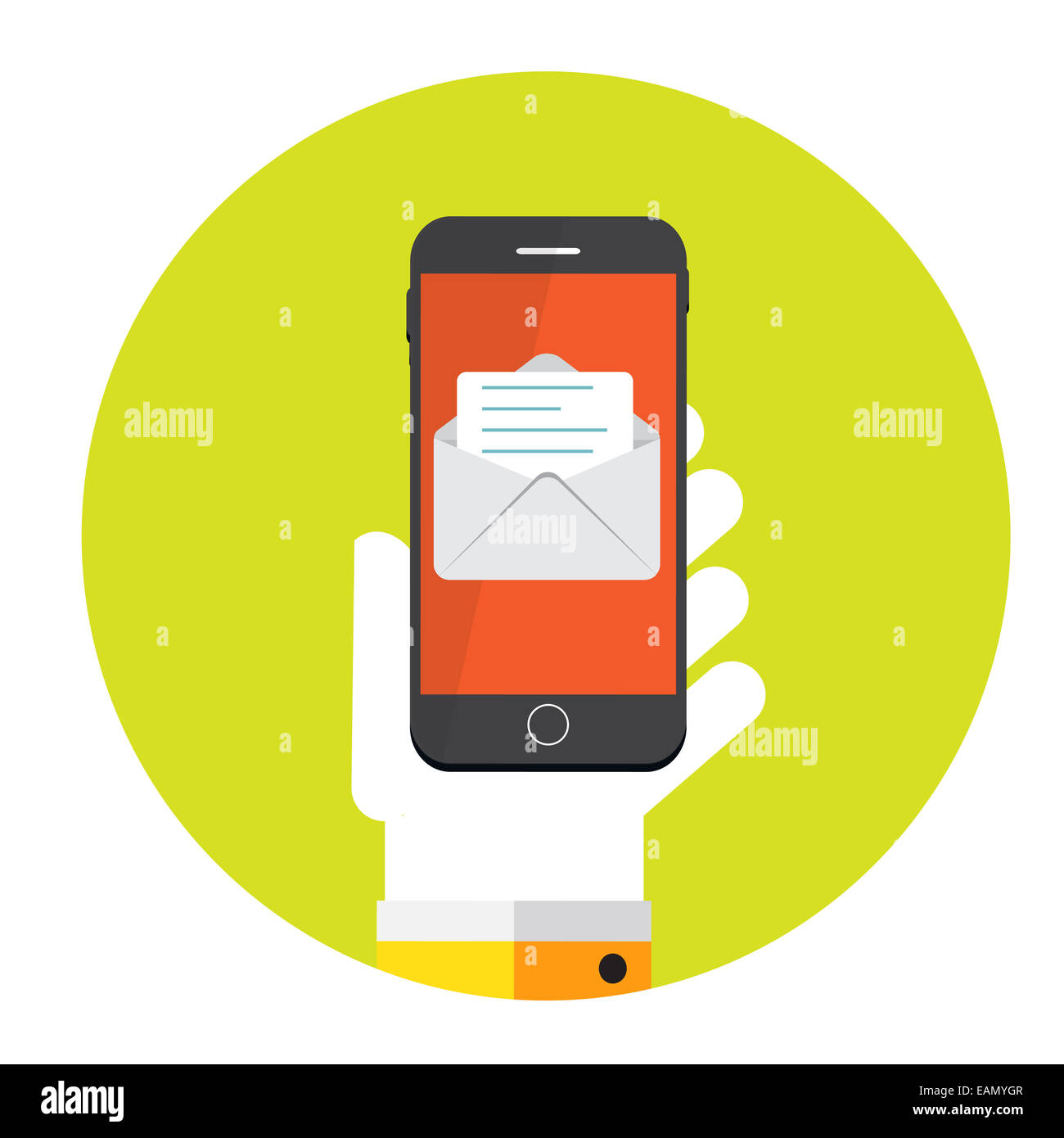 Flat Design Concept Email Send Icon Vector Illustration Stock Photo - Alamy