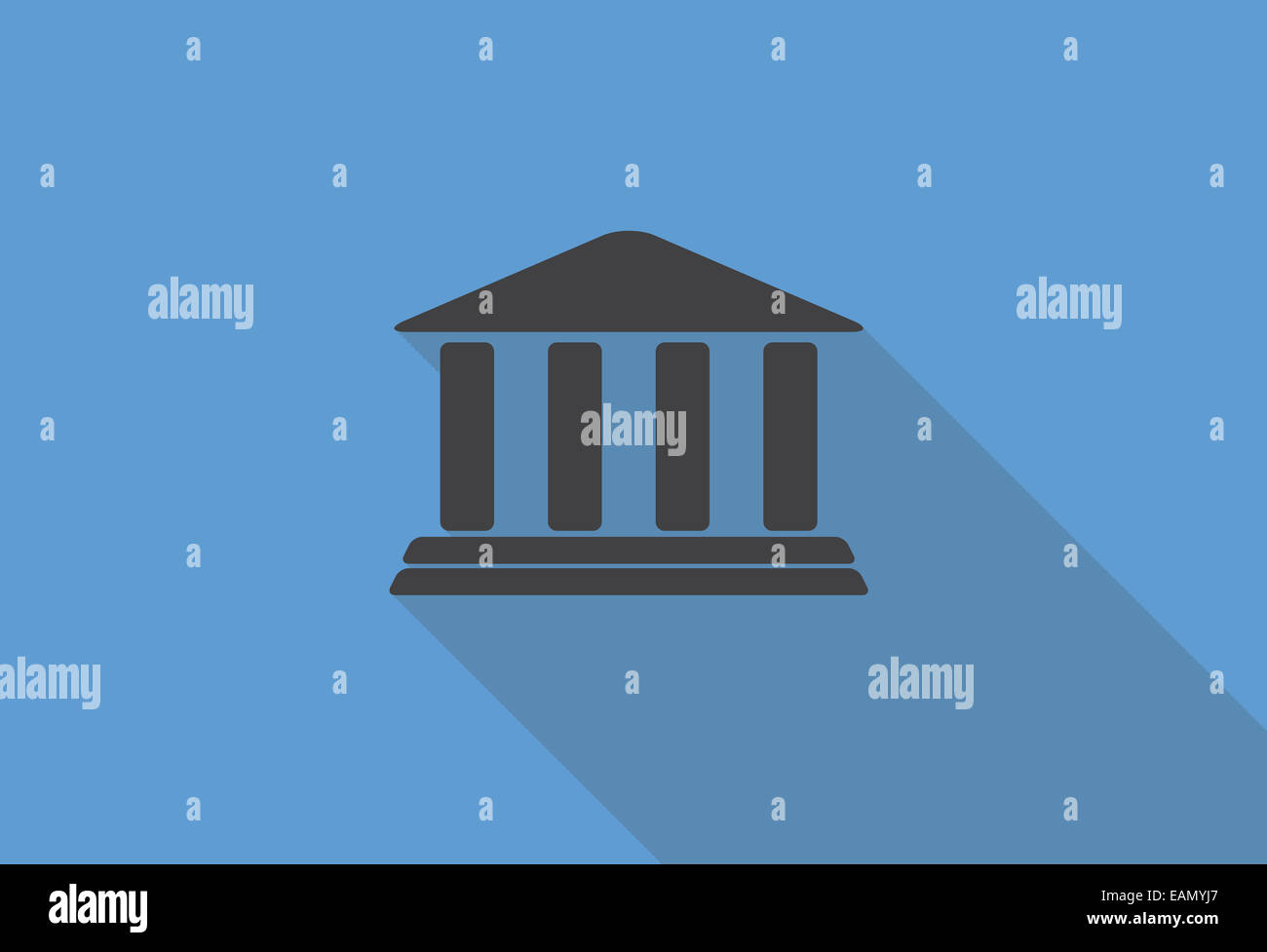 Flat Design Concept Bank Icon Vector Illustration With Long Shadow ...