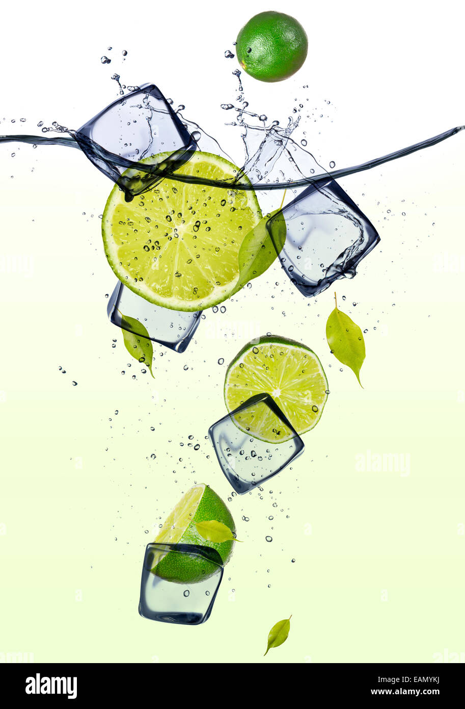 Limes with ice cubes Stock Photo - Alamy