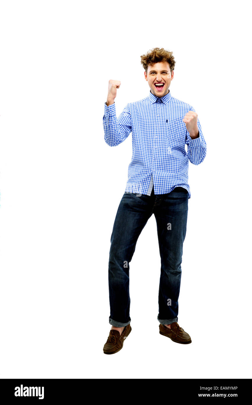 Full length man hands up Cut Out Stock Images & Pictures - Alamy