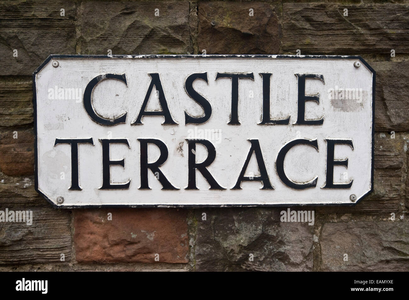 Street sign for CASTLE TERRACE Edinburgh Scotland UK Stock Photo - Alamy