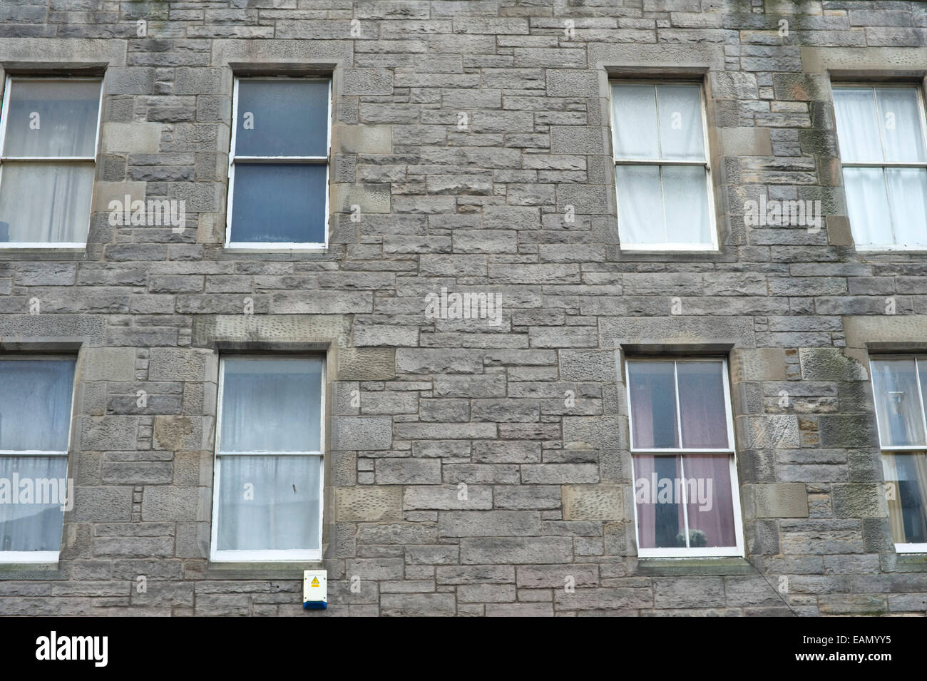 Windows on exterior of building in city centre of Edinburgh Scotland UK ...
