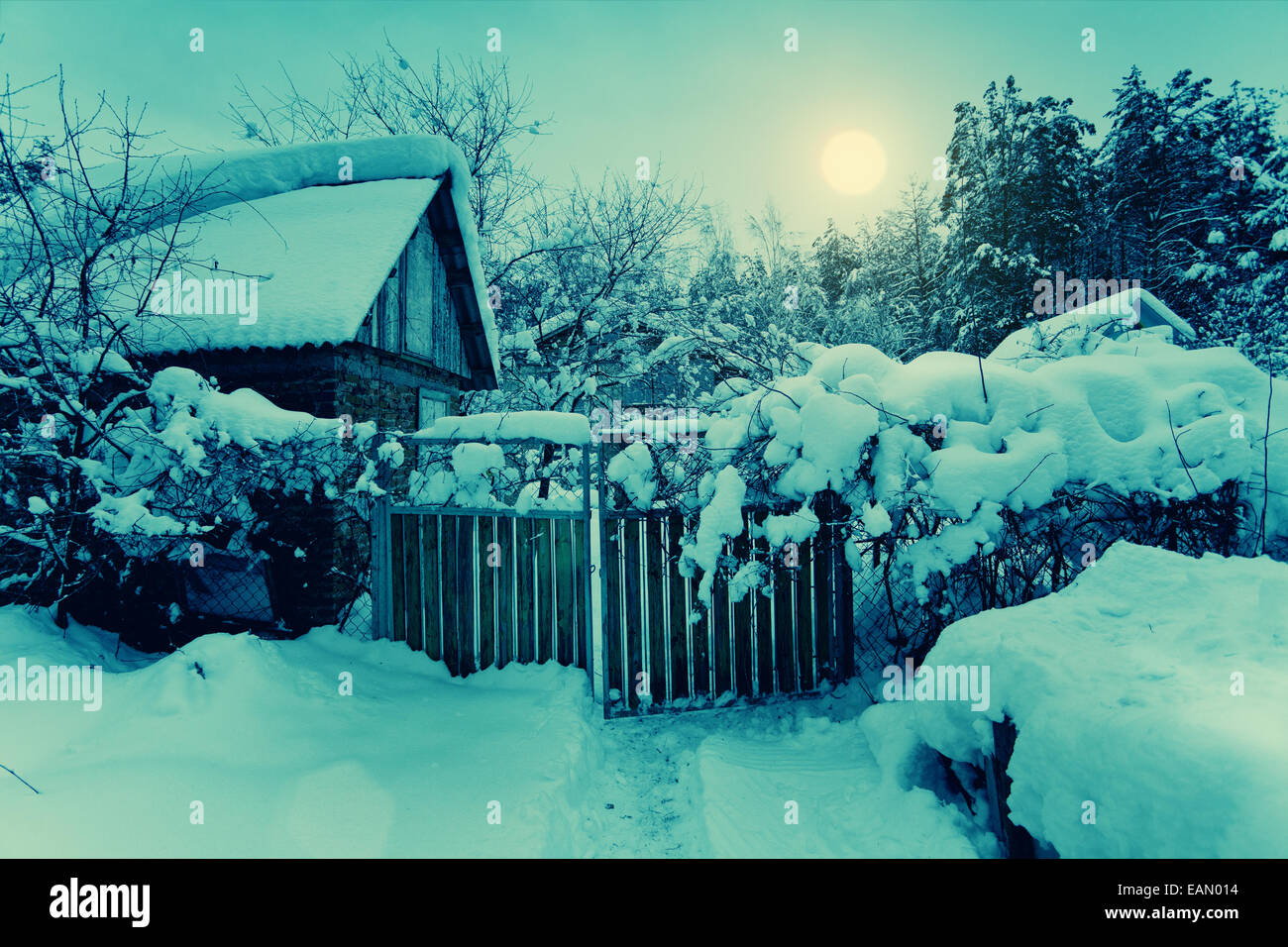 Winter fabulous views in a country house Stock Photo - Alamy