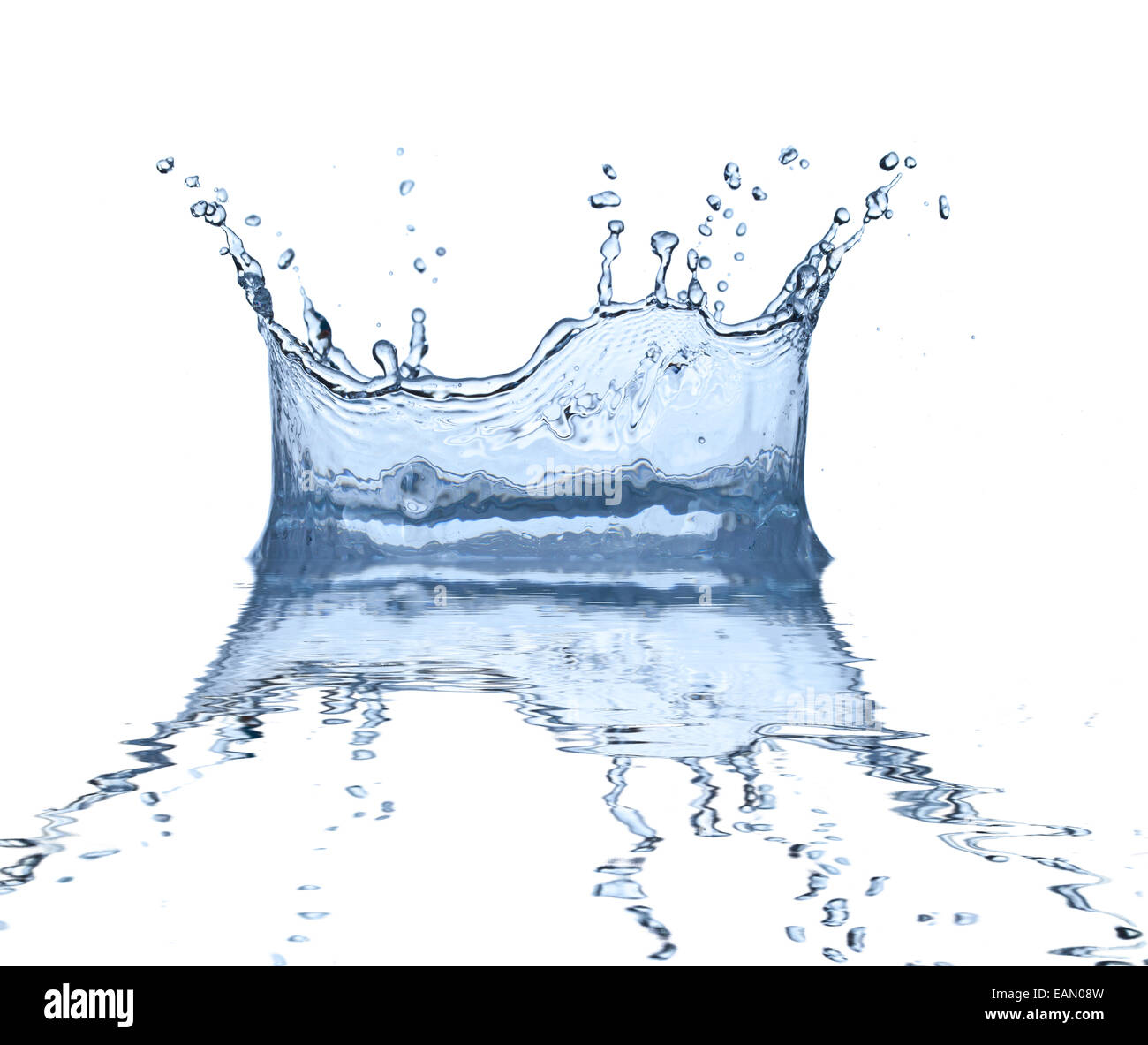 Water splash with reflection, isolated on white background Stock Photo ...