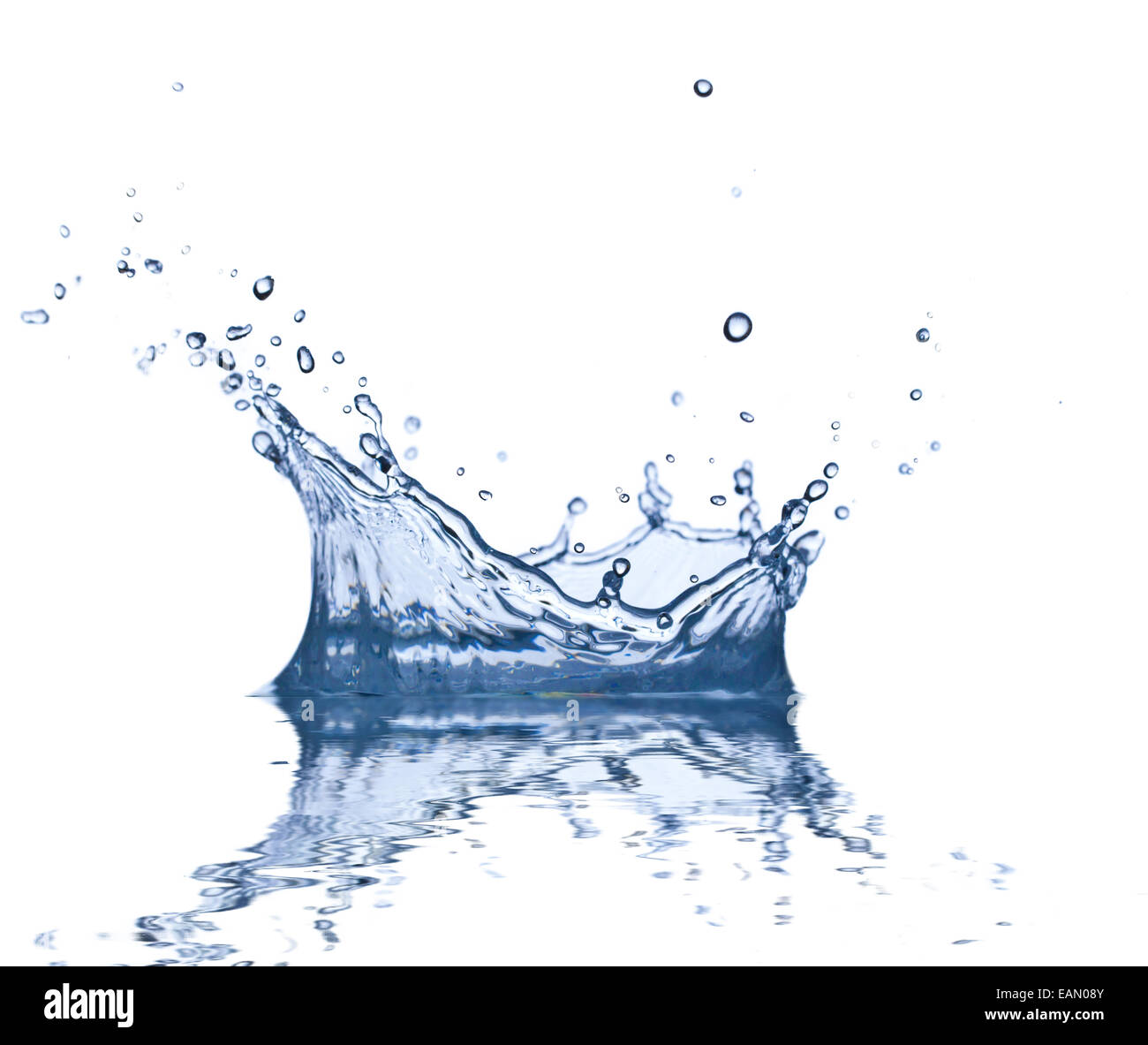 Water splash with reflection, isolated on white background Stock Photo ...