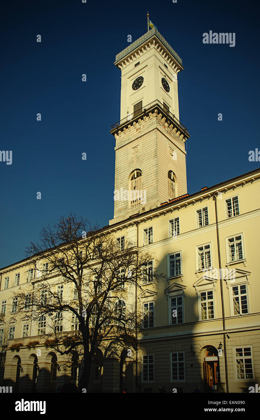 Town Hall Tower in the Centre of European city Stock Photo - Alamy