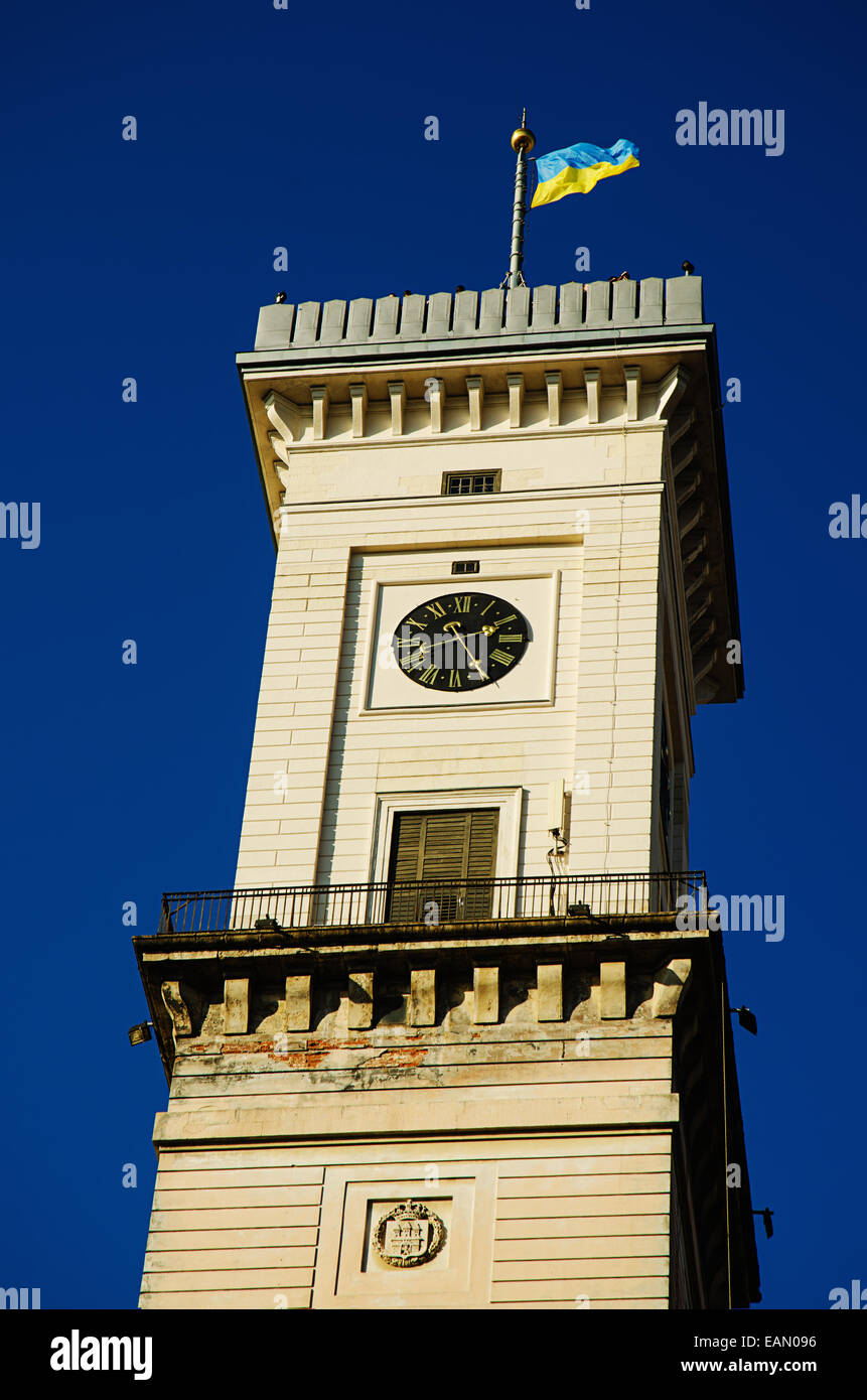 Town Hall Tower in the Centre of European city Stock Photo - Alamy