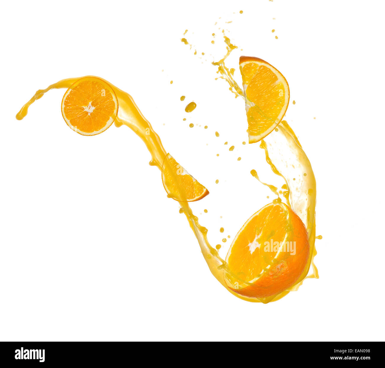 Orange juice splash on white hi-res stock photography and images - Alamy