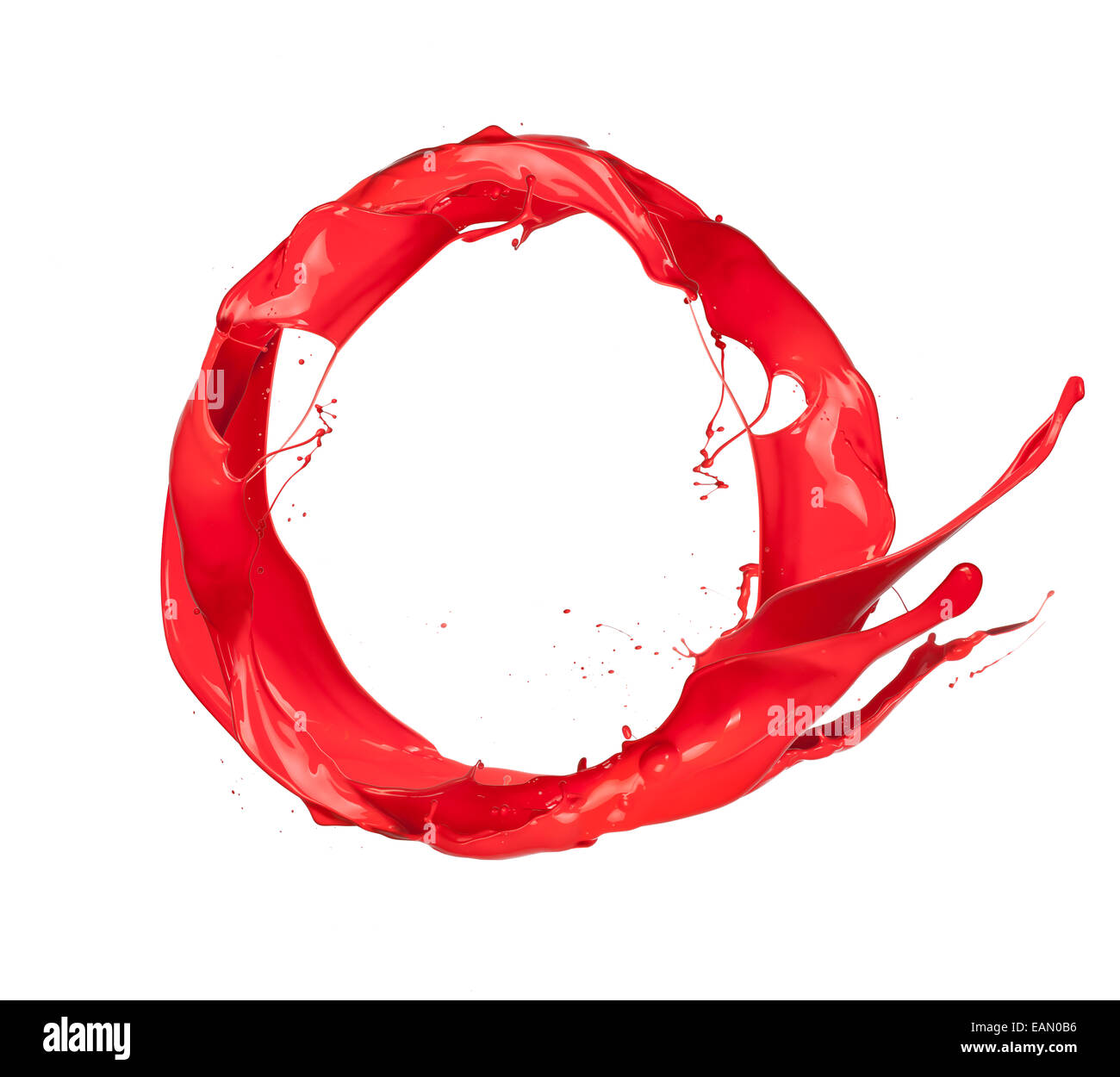 Red paint splashes circle, isolated on white background Stock Photo - Alamy