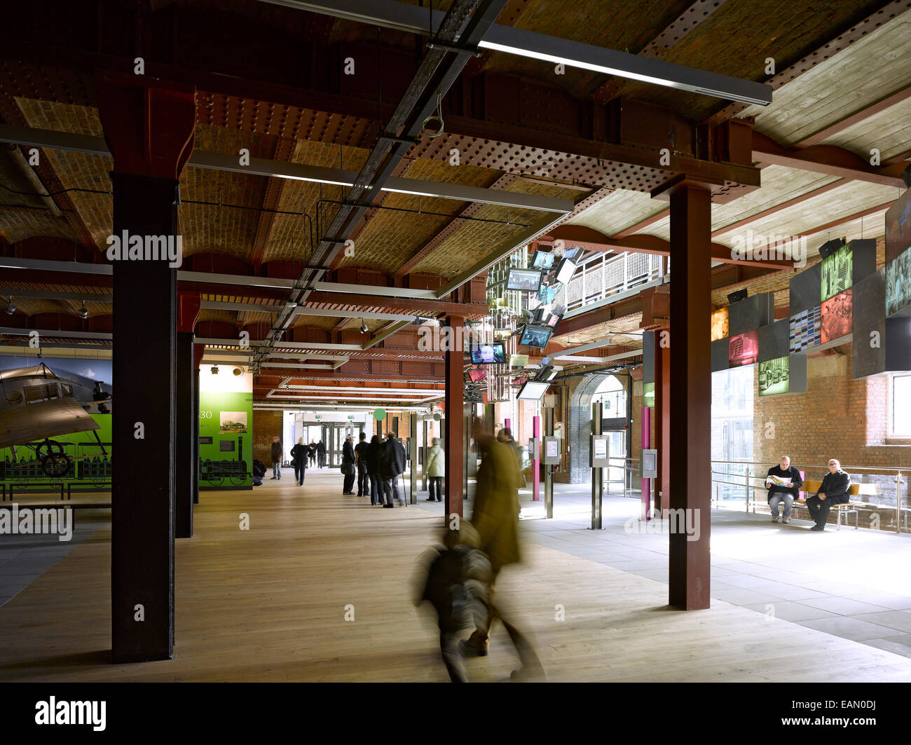 Visitors indoors the Manchester Science and Industry Museum, MOSI ...