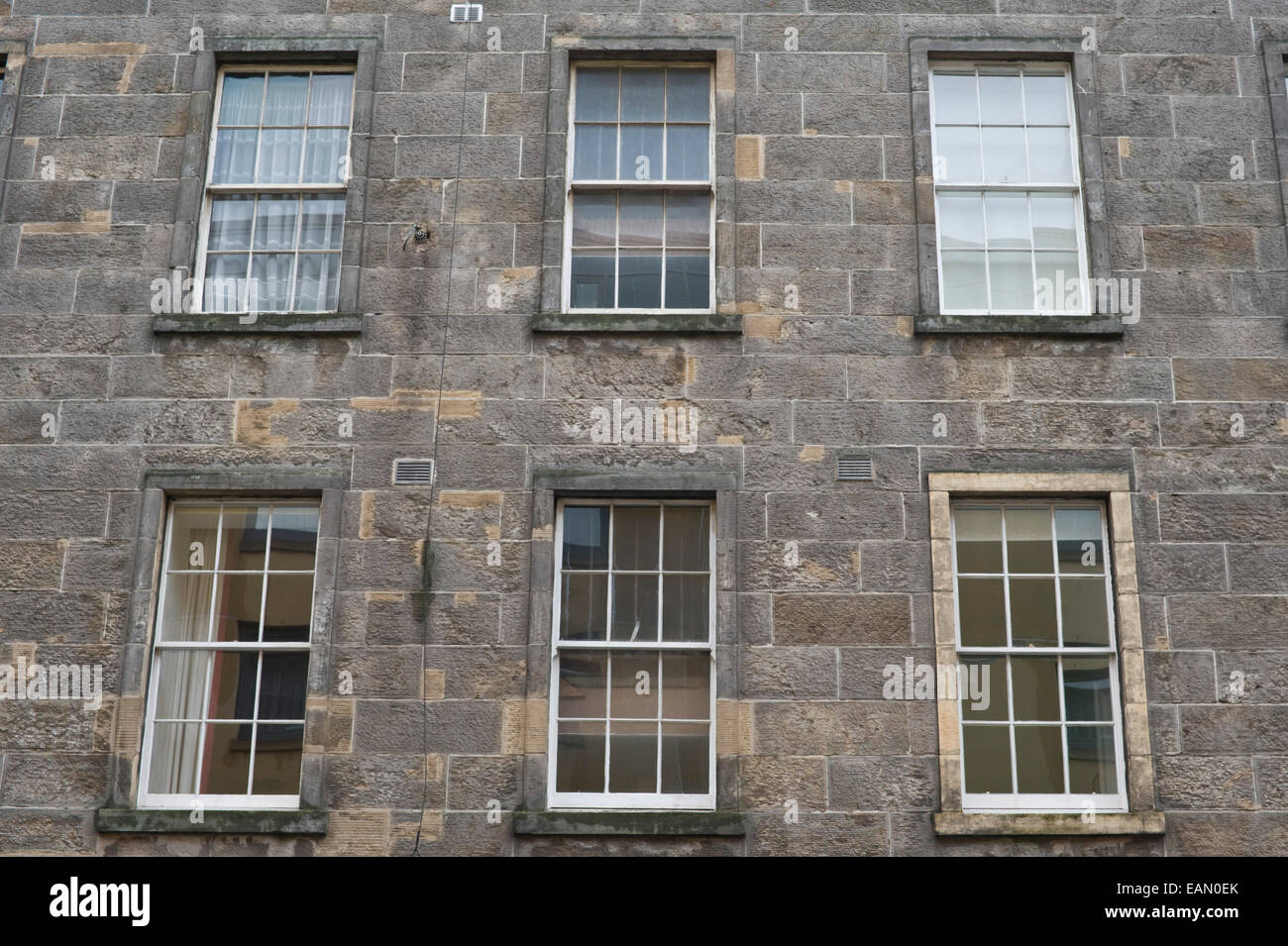 Windows on exterior of building in city centre of Edinburgh Scotland UK ...