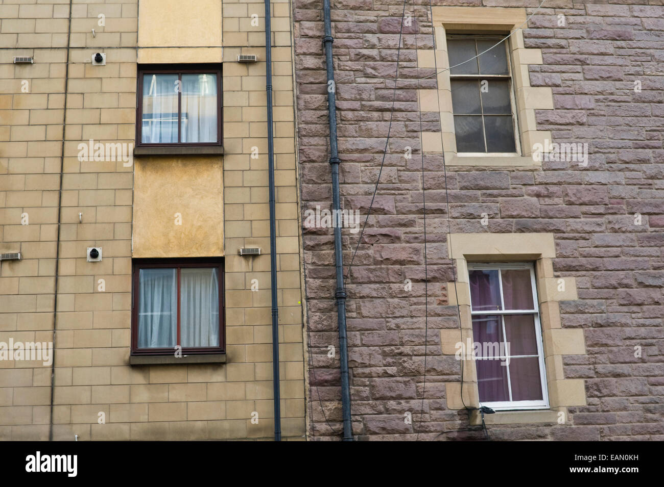 Windows on exterior of new & period buildings in city centre of ...