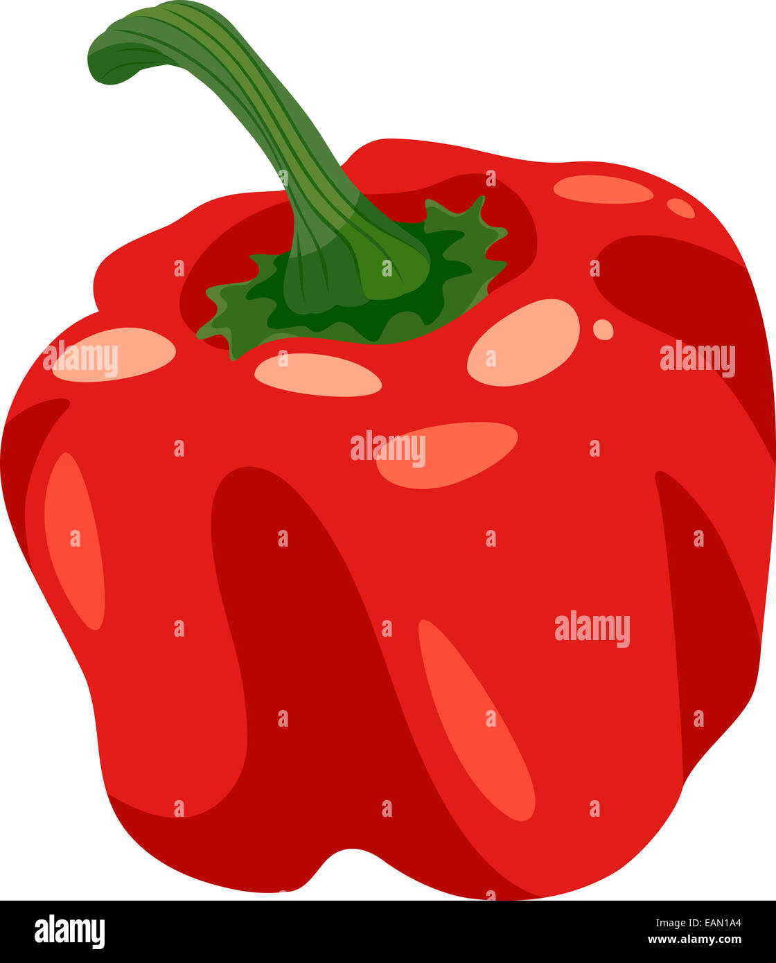 Cartoon Illustration of Red Pepper or Paprika Vegetable Food Object ...