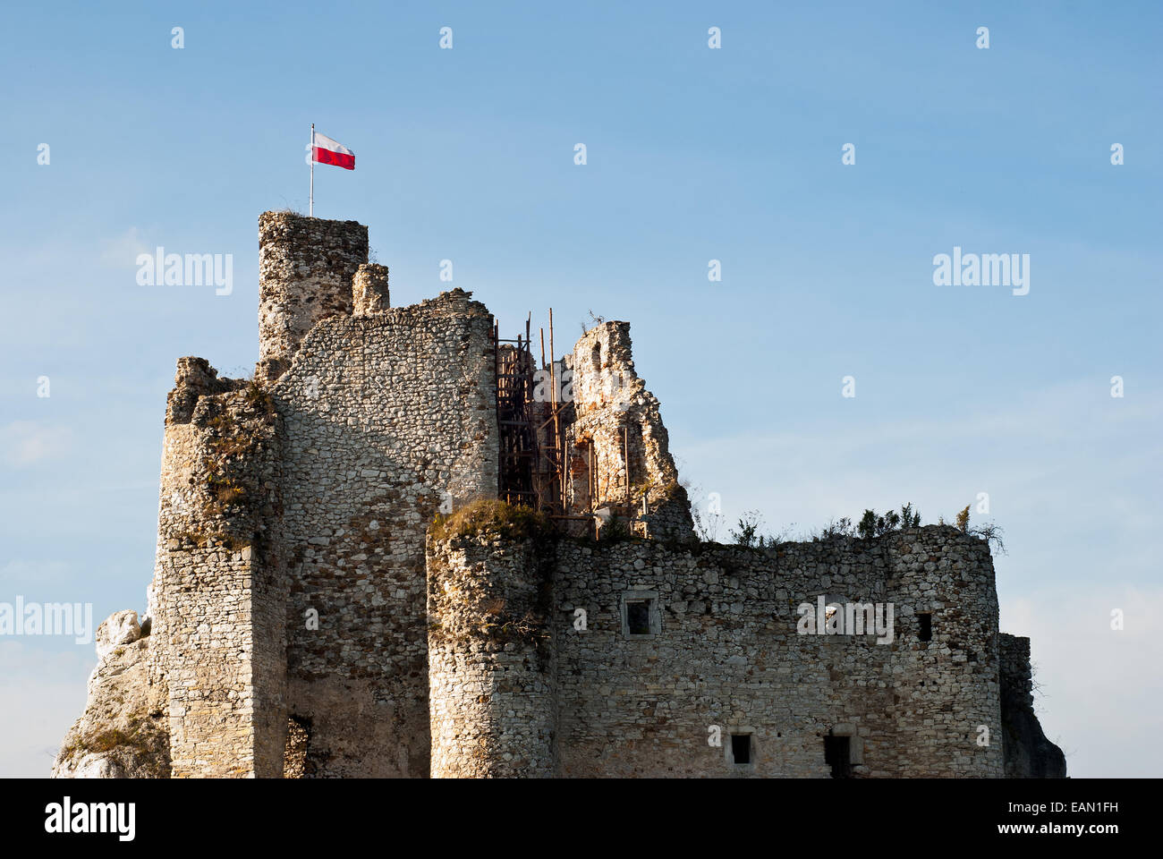 The old castle ruins in Mirow, Poland Stock Photo - Alamy