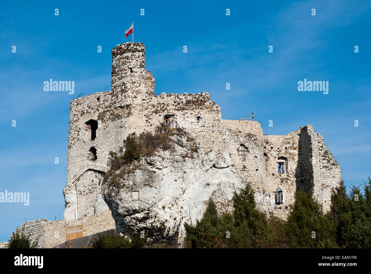 The old castle ruins in Mirow, Poland Stock Photo - Alamy