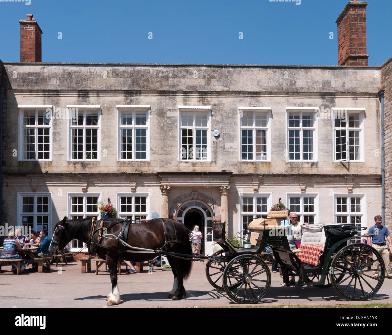 Cockington Court with Horse Drawn Hackney Carriage outside, Cockington ...