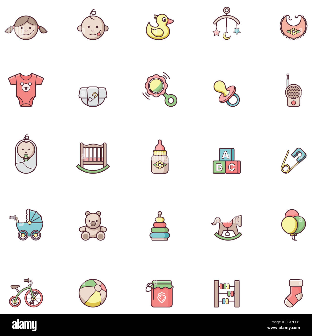 Baby vector set hi-res stock photography and images - Alamy