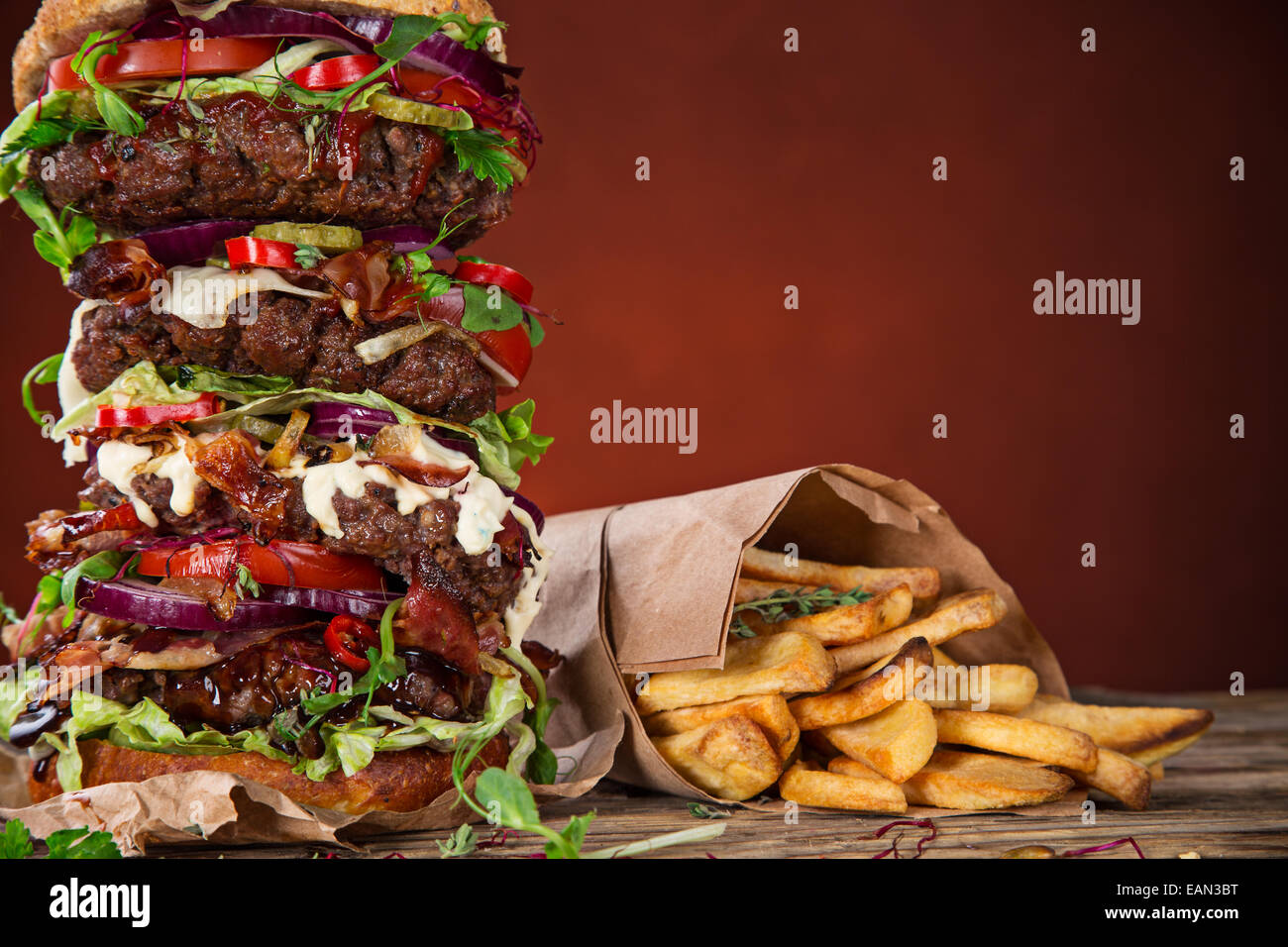Big hamburger hi-res stock photography and images - Alamy