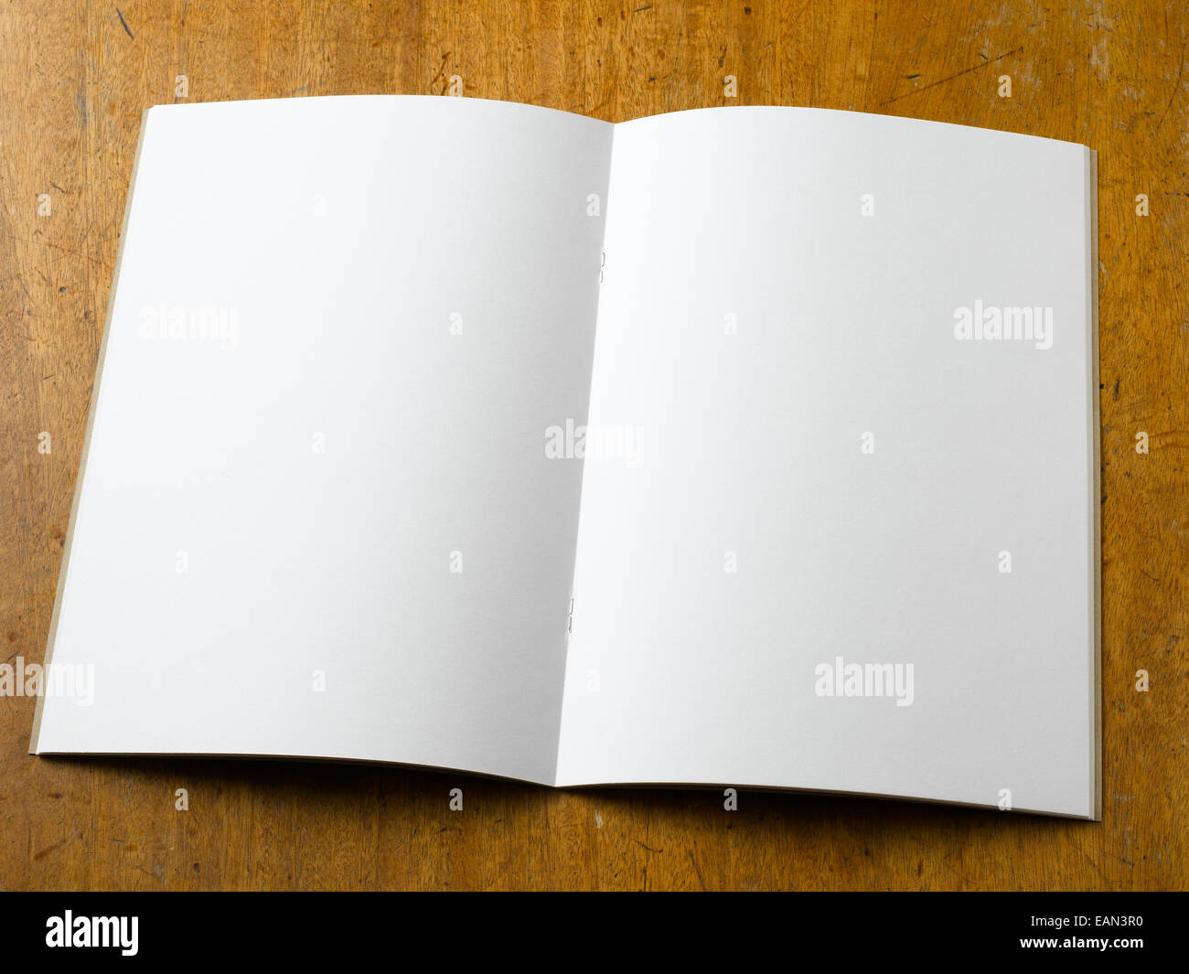 Vintage table top with blank paper Stock Photo - Alamy