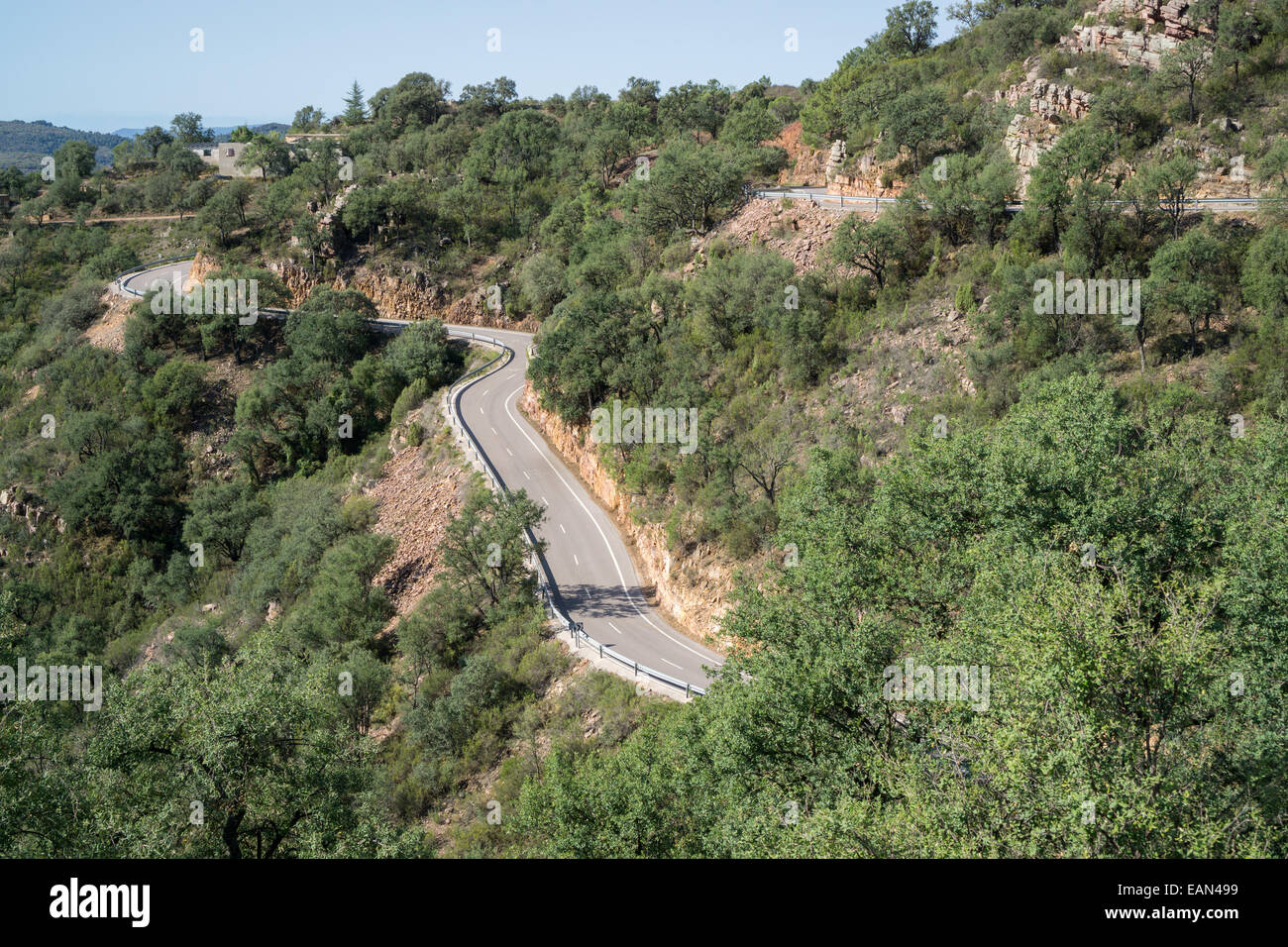 Top view of mountain road with curves Stock Photo - Alamy
