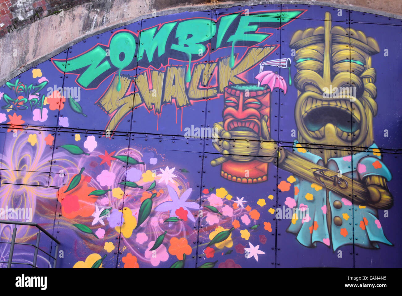 Colourful Street Art On Manchester's Zombie Shack, a Polynesian-themed ...