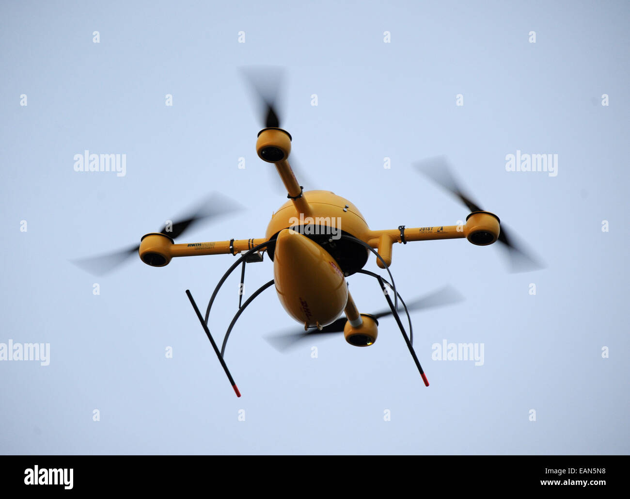 Norddeich, Germany. 18th Nov, 2014. The new DHL 'Paketkopter' drone ...