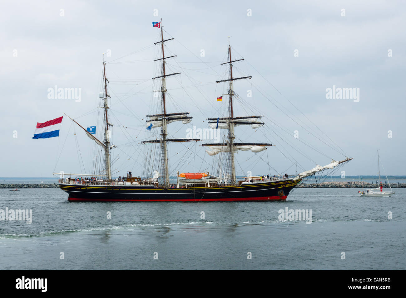 Three-masted Dutch clipper Stad Amsterdam (City of Amsterdam) enters ...
