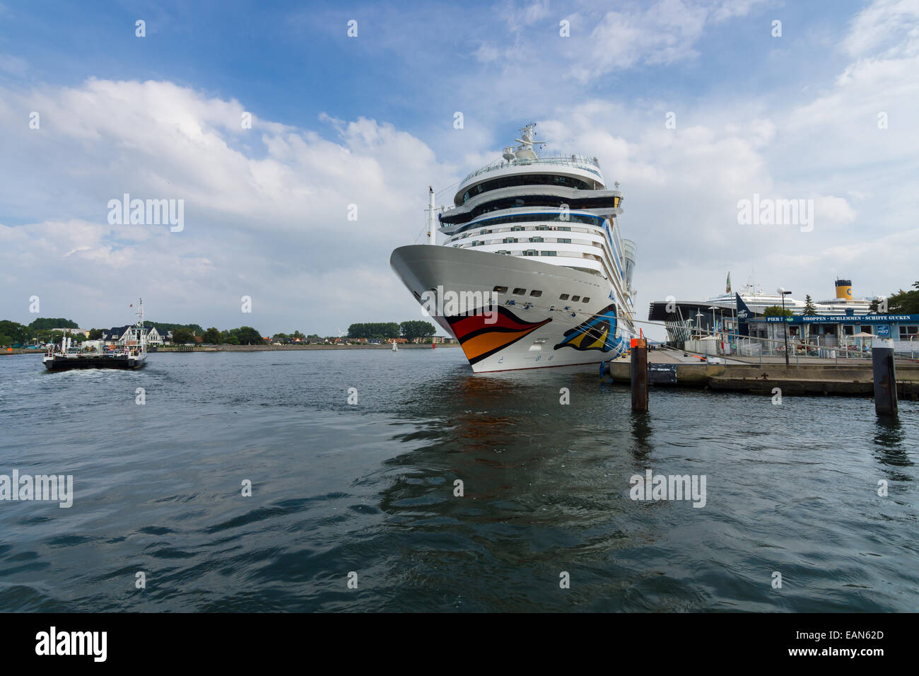 AIDAmar at berth Warnemunde. AIDAmar is a Sphinx class cruise ship ...