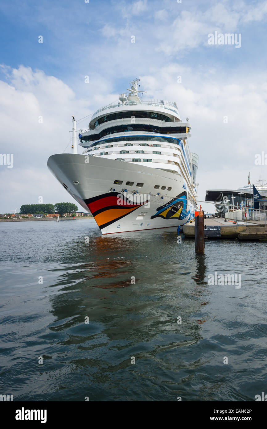 AIDAmar at berth Warnemunde. AIDAmar is a Sphinx class cruise ship ...