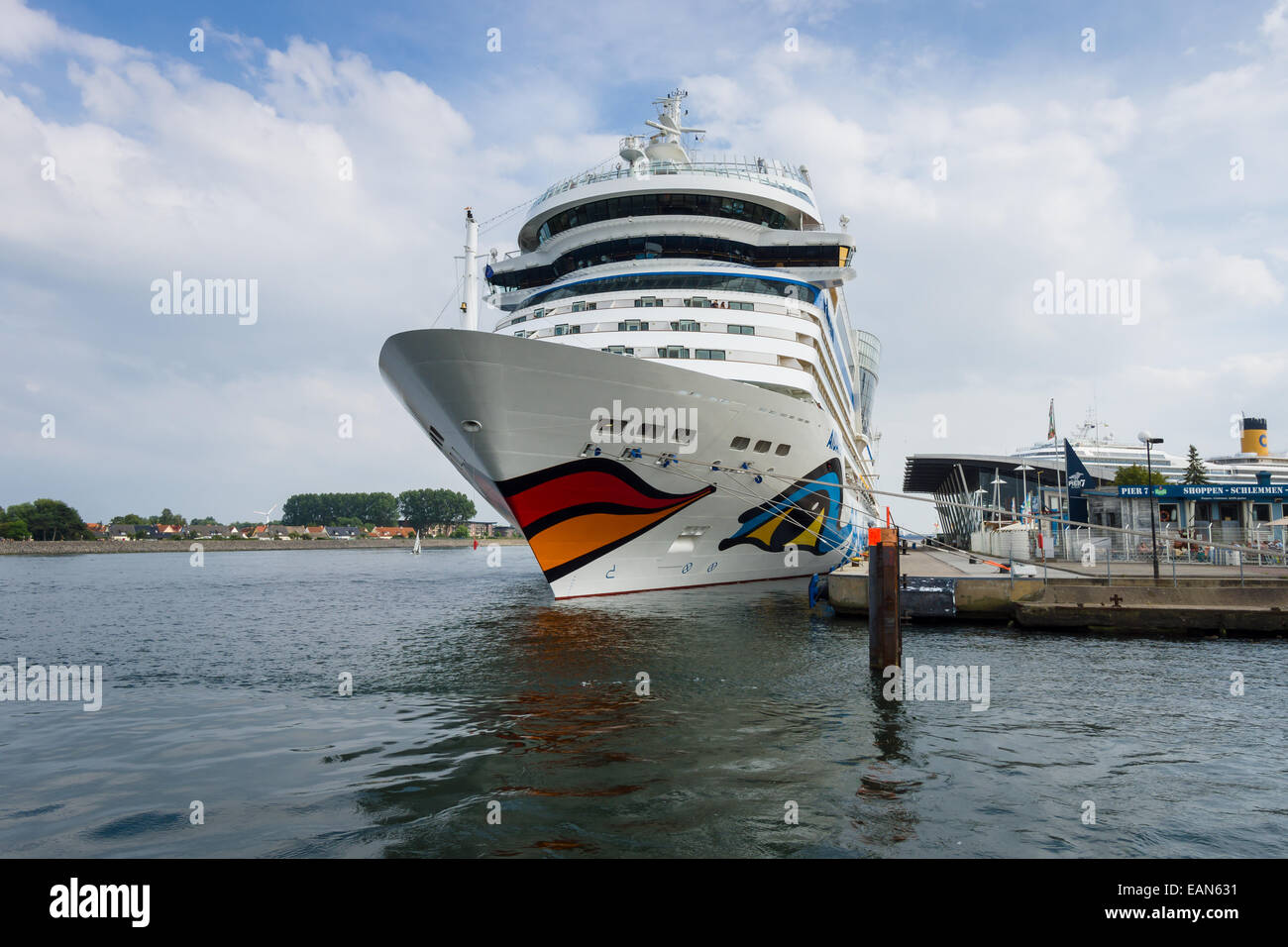 AIDAmar at berth Warnemunde. AIDAmar is a Sphinx class cruise ship ...