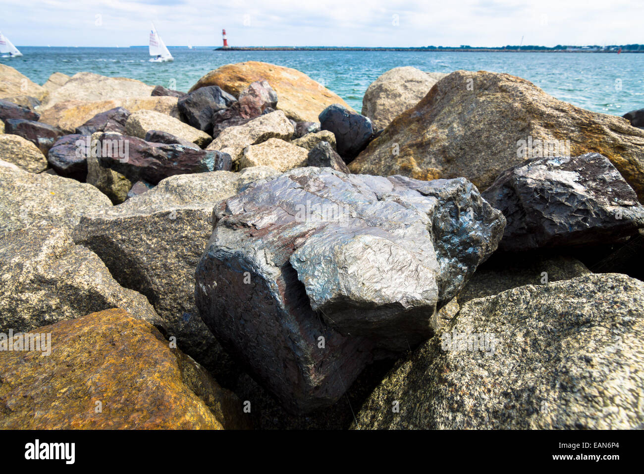 Stone shore. Background. Focus on foreground Stock Photo - Alamy