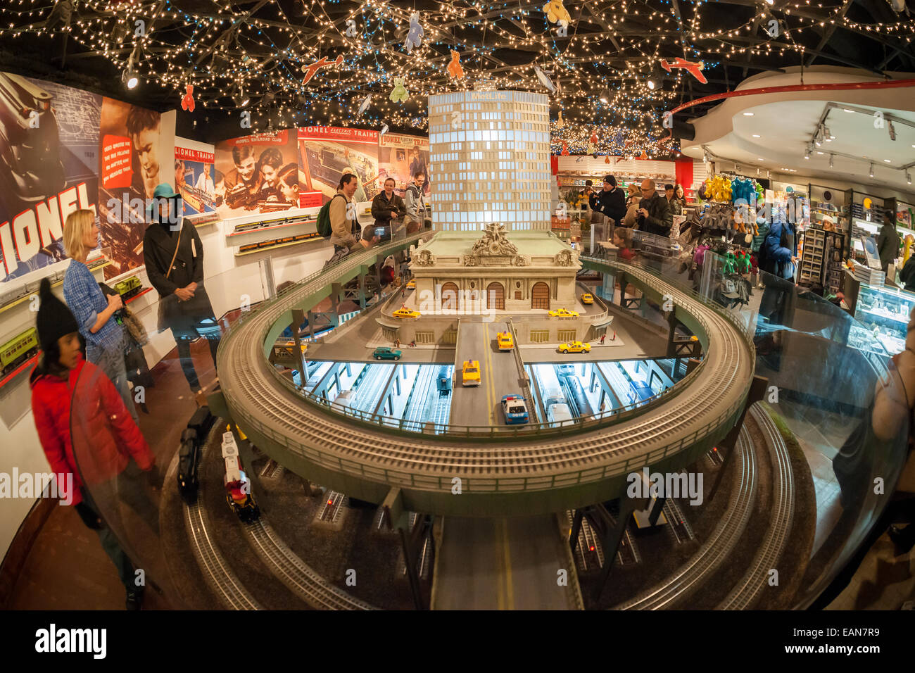 Visitors to the New York City Transit Museum in Grand Central Terminal ...