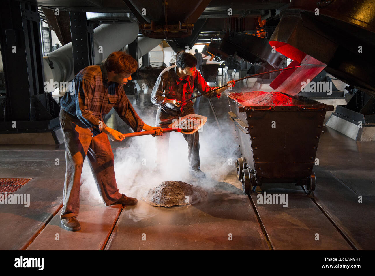 High Pressure Boilers’ Ash Room, Cleaning the ash from the furnace ...