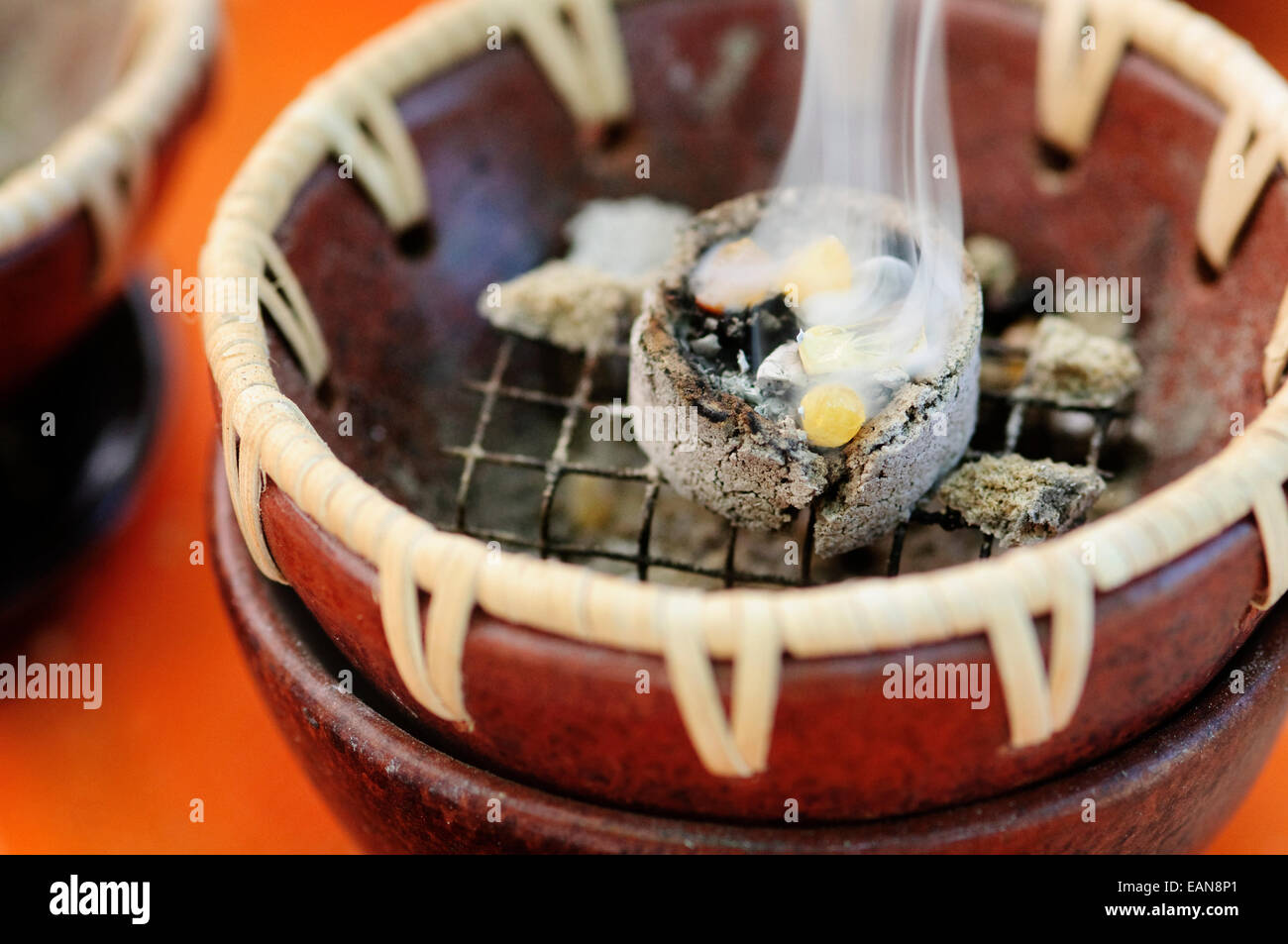 Fumigate Bowl with Incense Stock Photo - Alamy