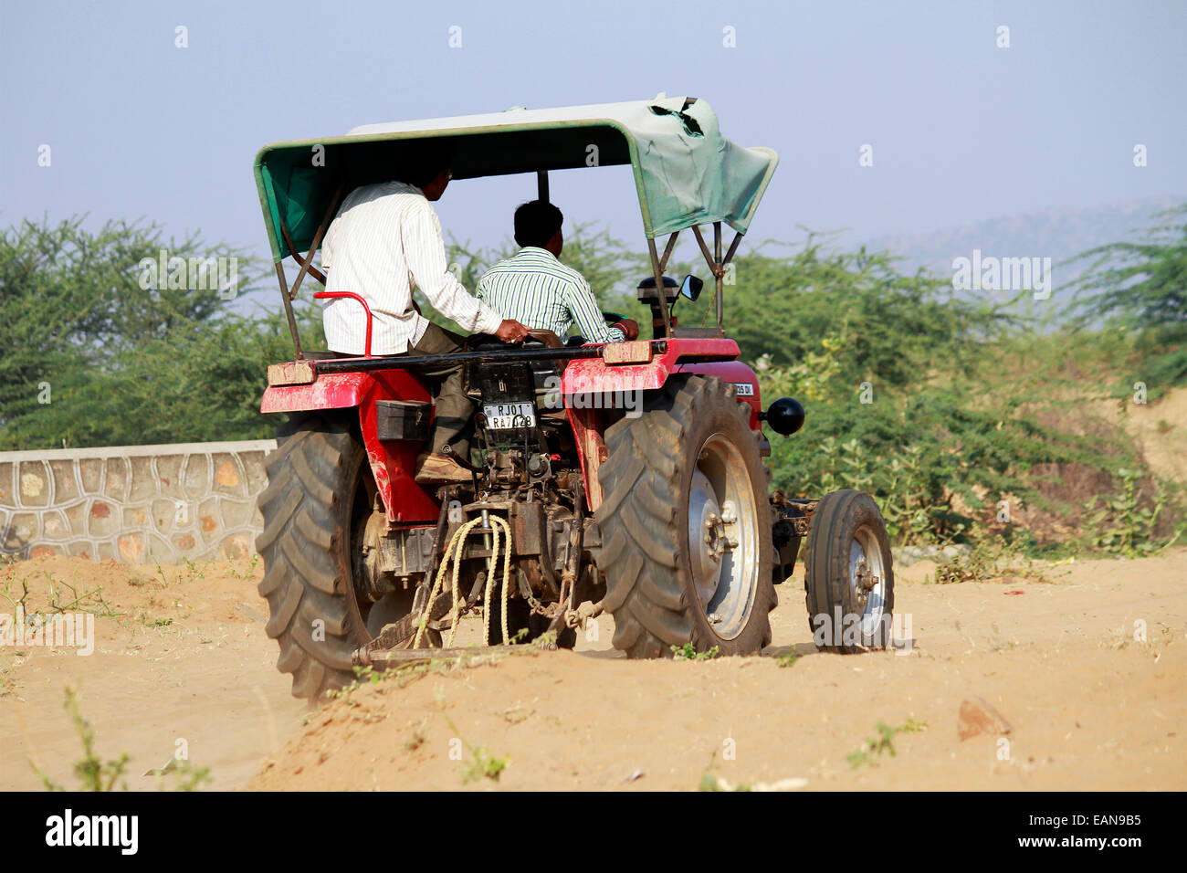 truck, trackter, man, male, two, sand, driving, in pushkar, rajasthan ...