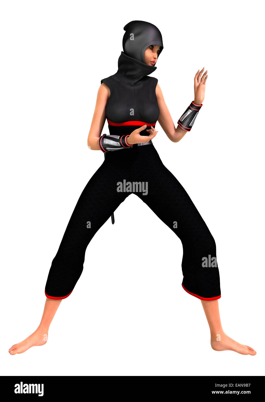 3D digital render of a ninja isolated on white background Stock Photo ...